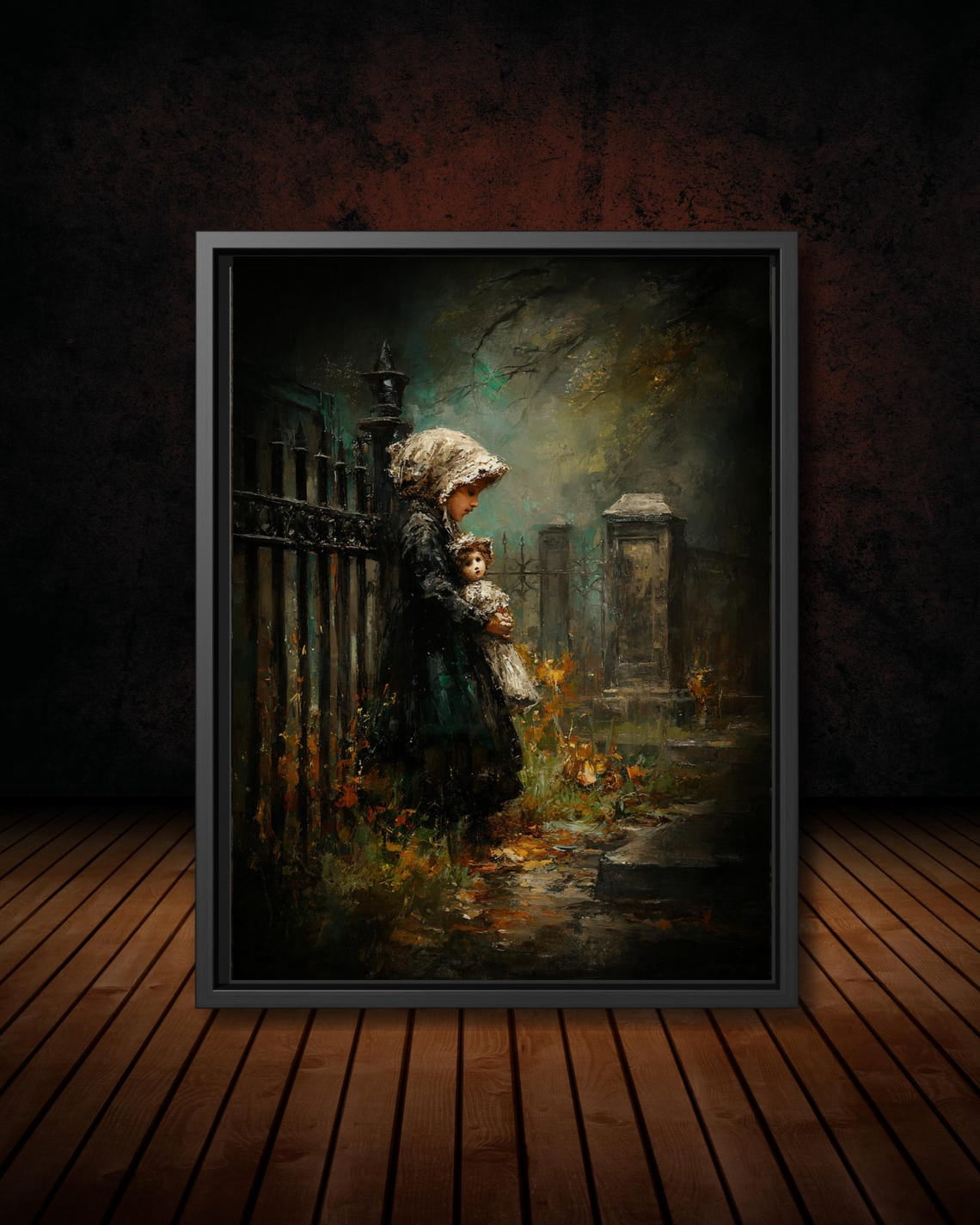 Victorian Child Mourner Art Poster Gothic Graveyard Wall Decor, Dark ...
