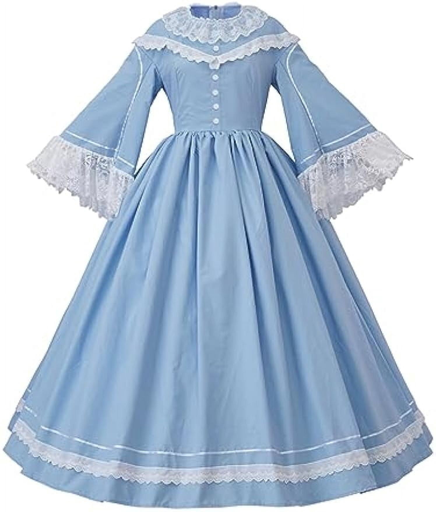 Victorian Civil War Dress Light Blue Southern Belle Dress Medieval ...