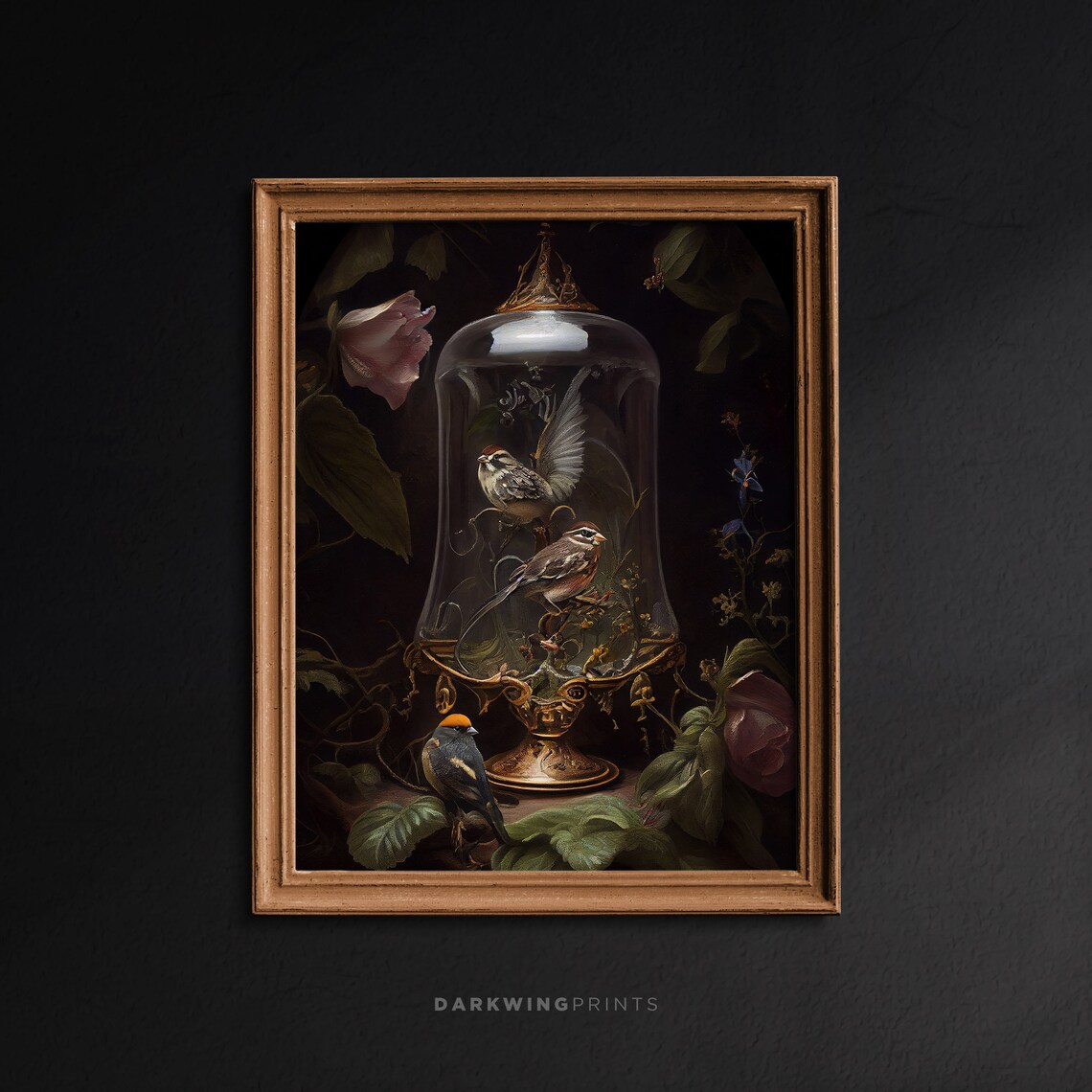 Victorian Cloche, Bell Jar With Birds, Dark Academia, Stuffed Birds In ...