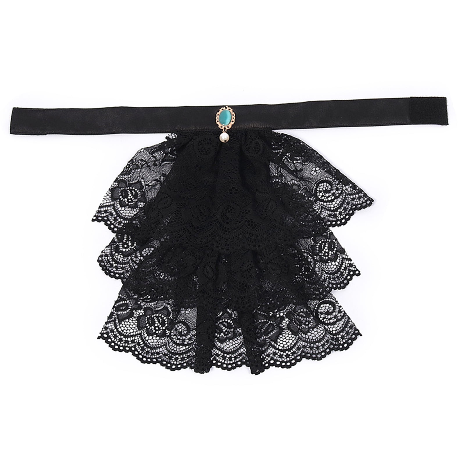Victorian Colonial Jabot Medieval Detachable Tiered Ruffle Lace False ...