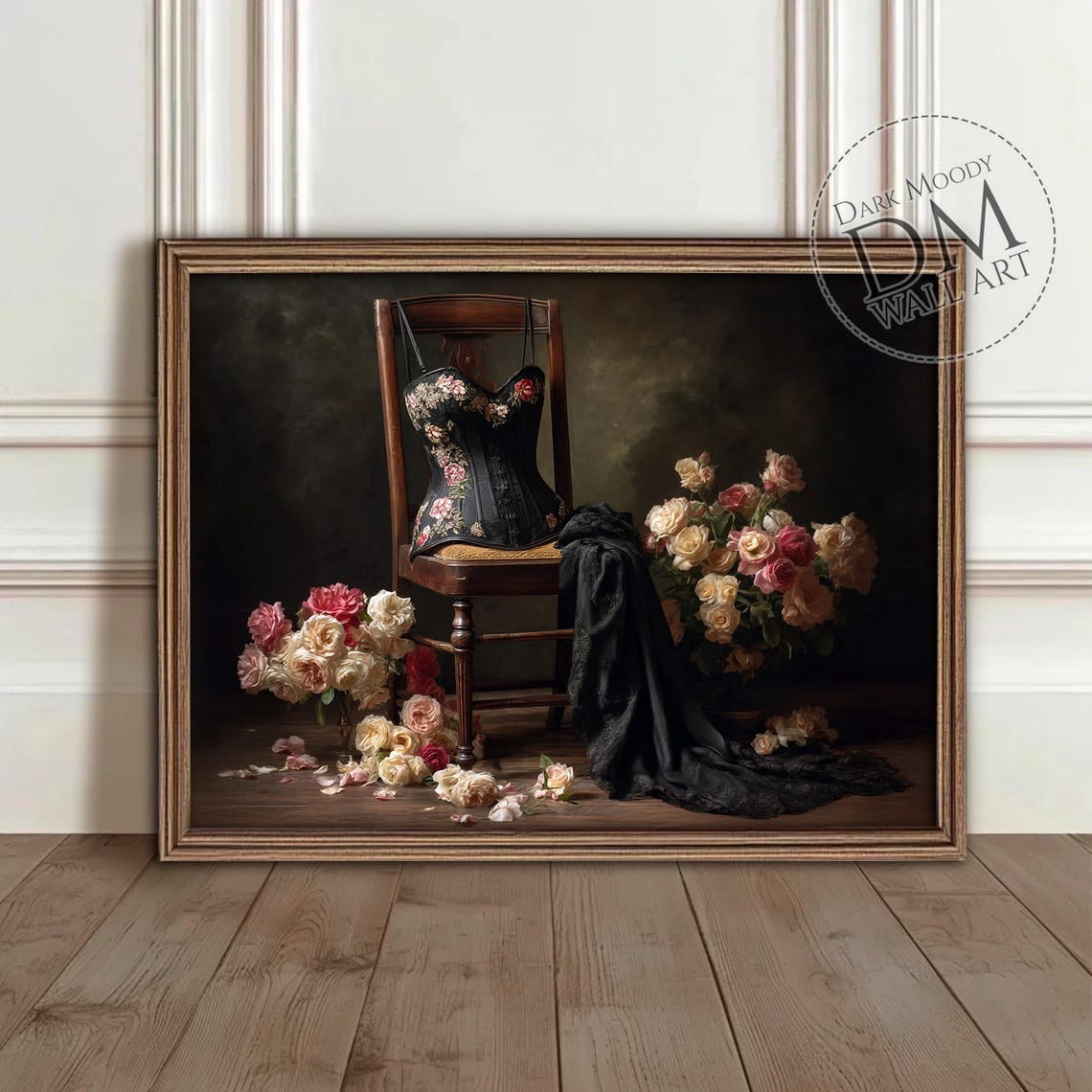 Victorian Corset And Roses, Dark Moody Wall Art, Vintage Boudoir Still ...
