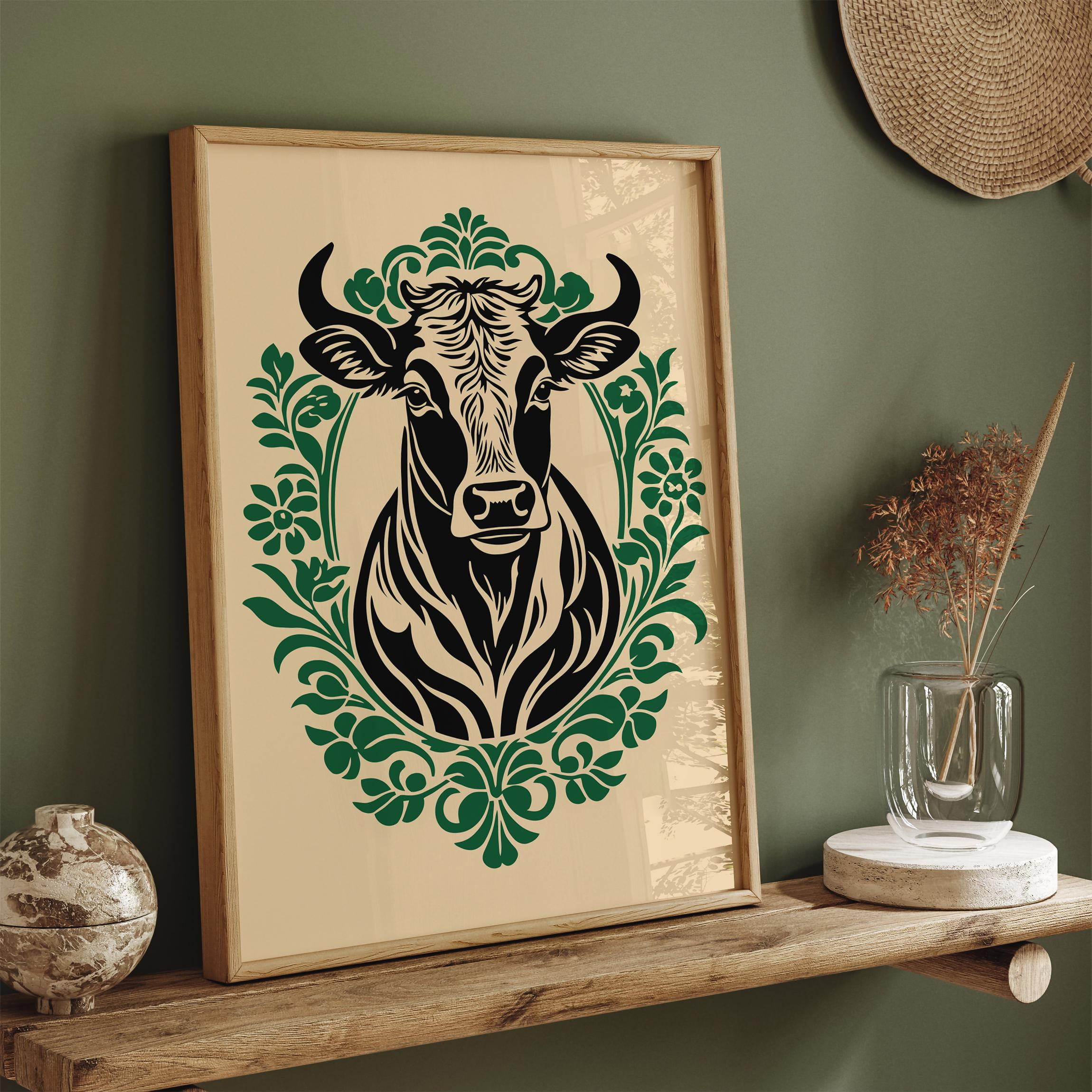 Victorian Cow Portrait Print: Farmhouse Kitchen Wall Art UNFRAMED ...