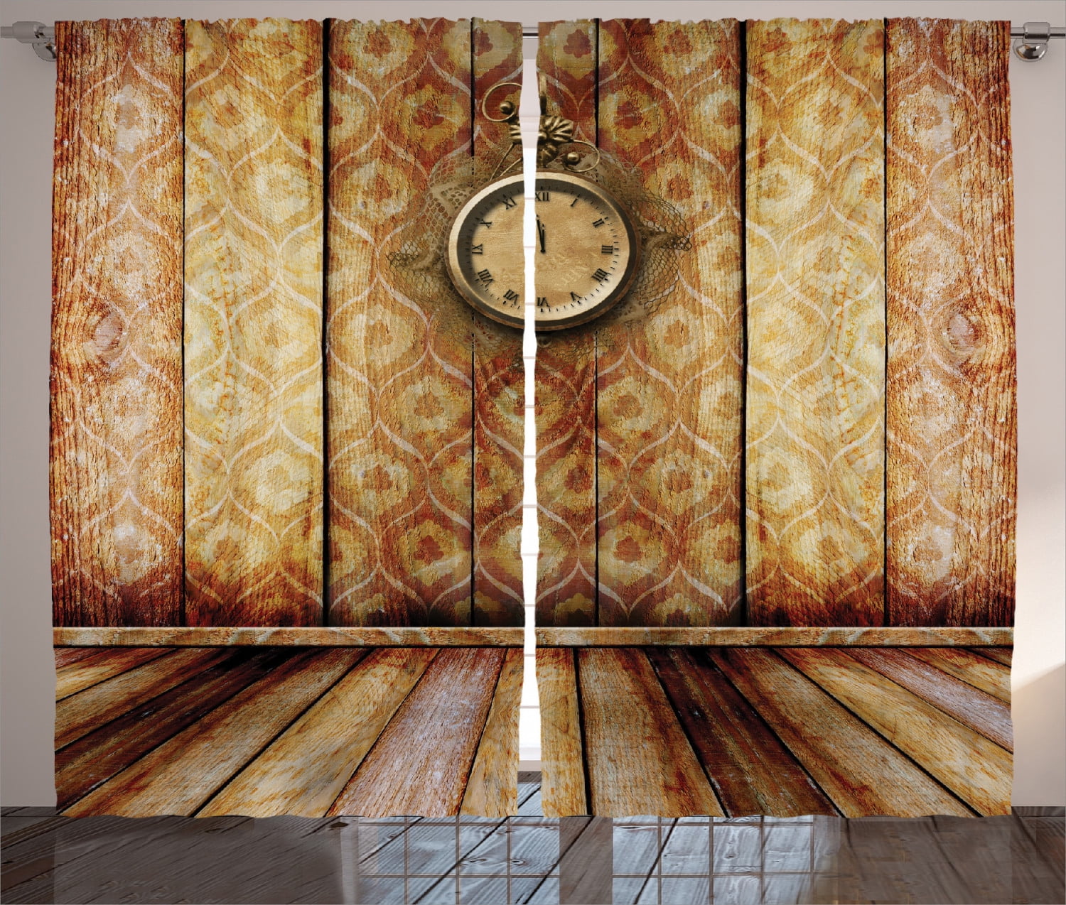 Ambesonne Antique Curtains 2 Panel Set, Medieval Architecture, 108" x ...
