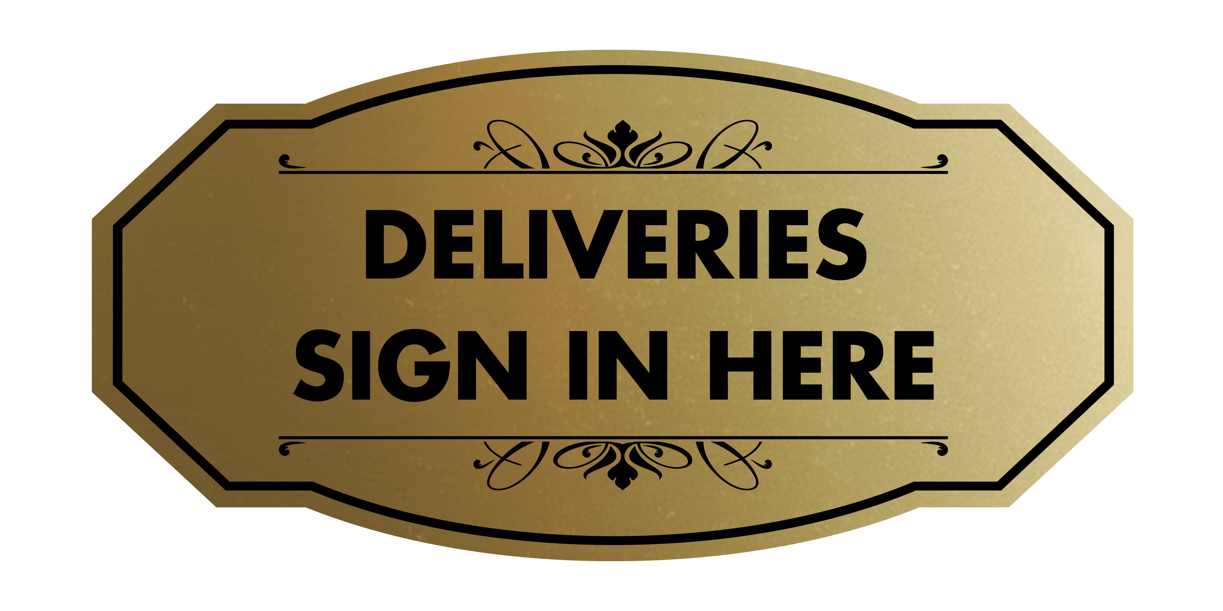 Victorian Deliveries Sign in Here Sign (Brushed Gold) - Large - Walmart.com