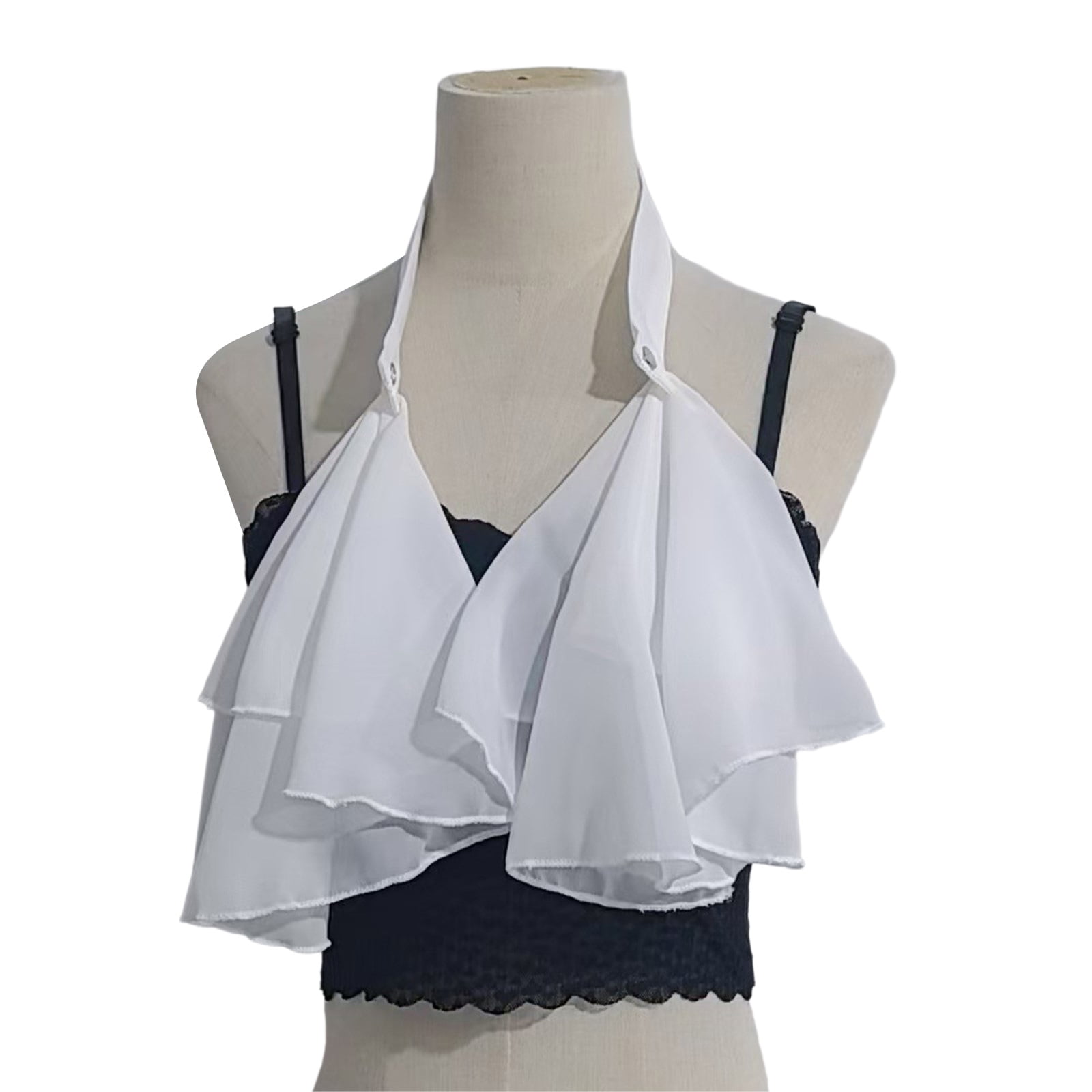 Victorian Detachable Chiffons Fake Collar Layered Jabot Necktie For ...