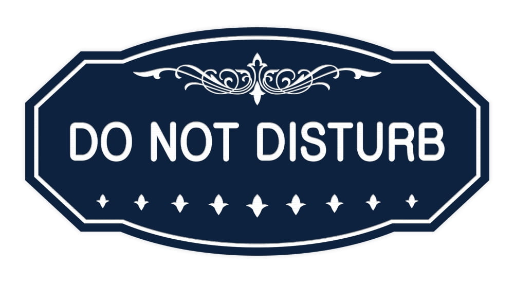 Victorian Do Not Disturb Sign (Navy Blue / White) - Large - Walmart.com