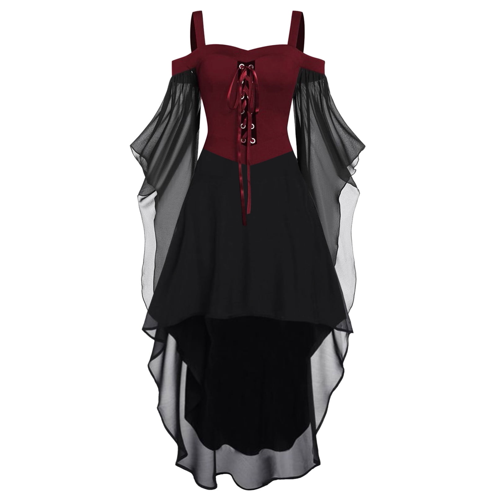 Victorian Dress for Women Princess Dress Trumpet Sleeves Gothic Retro ...