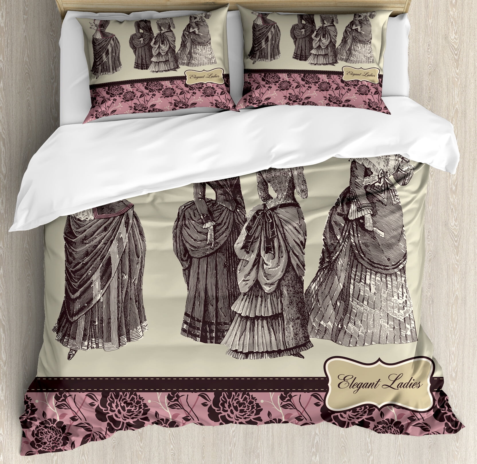 Victorian Duvet Cover Set, Ladies Clothes Fashion History Dress Handbag ...
