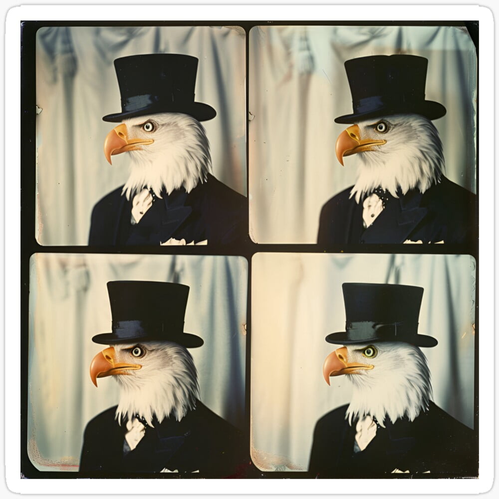Victorian Eagle Gentleman Vintage Photobooth Animal Portrait ...