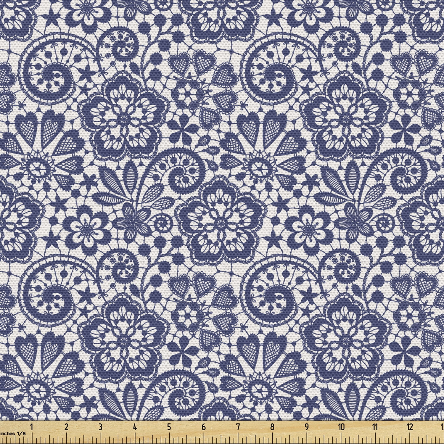 Ambesonne Victorian Fabric by the Yard, Lace Style Motifs, 5 Yards ...