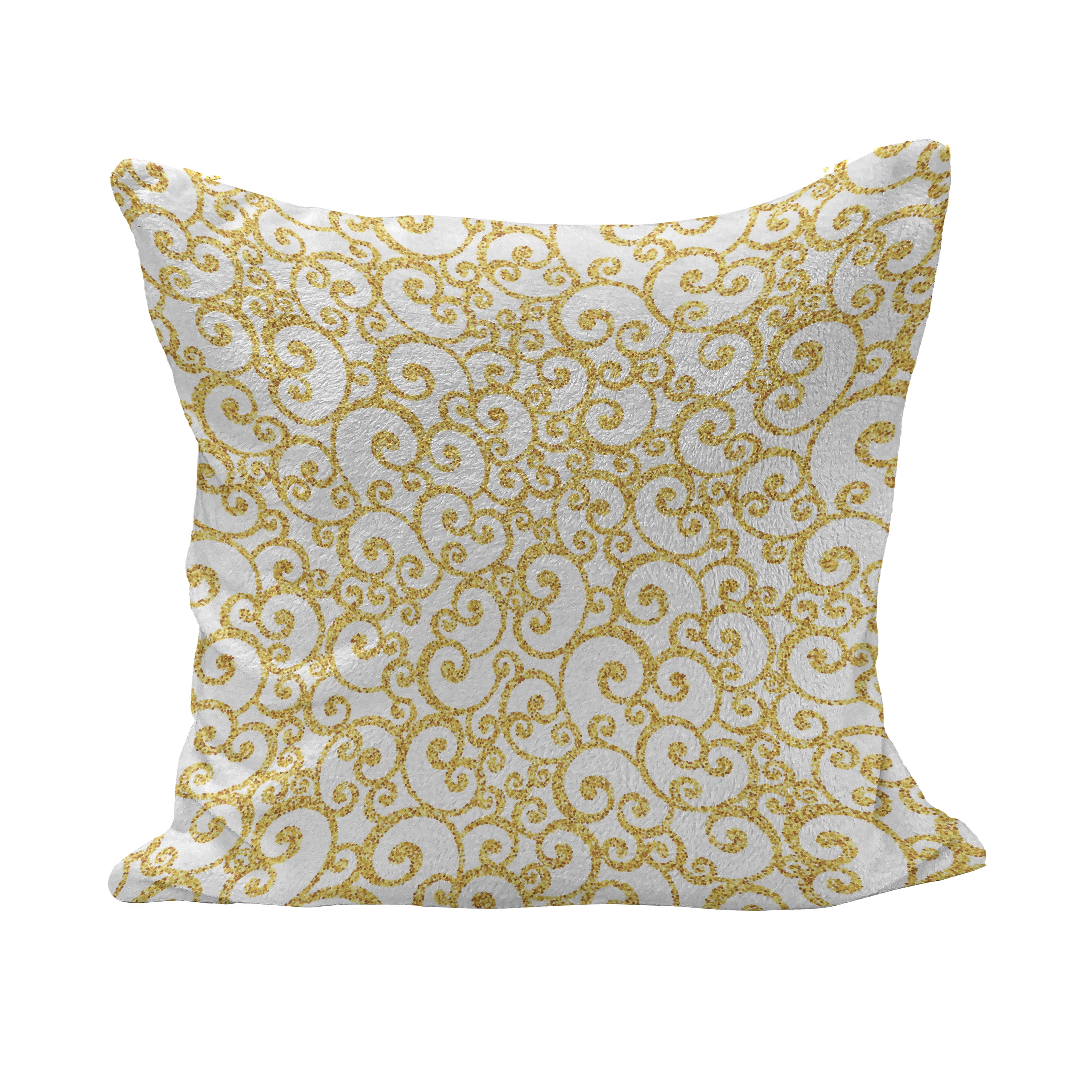 Victorian Fluffy Throw Pillow Cushion Cover, Floral Ivy Swirls in ...