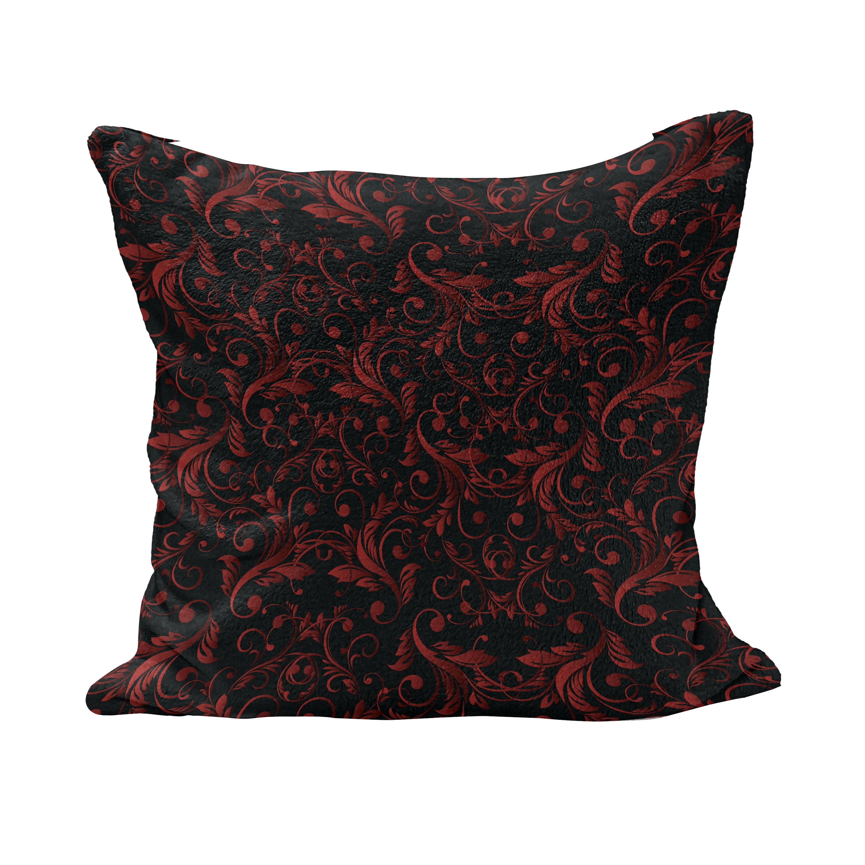 Victorian Fluffy Throw Pillow Cushion Cover, Vintage Floral Forms Ivy ...