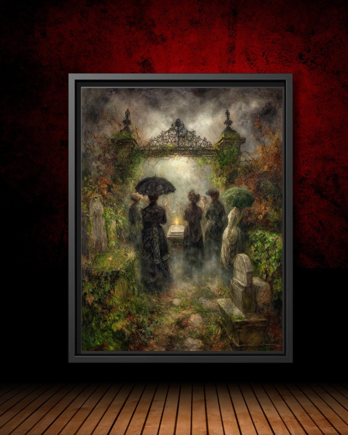 Victorian Funeral At Graveside Art Poster Dark Academia Wall Decor ...