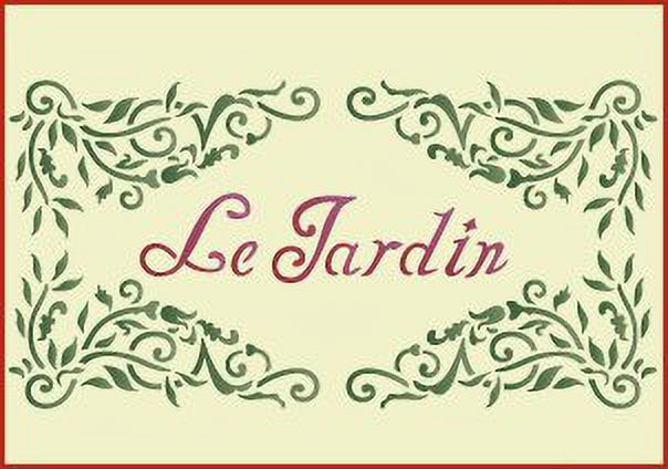 Victorian Garden Sign 2 Stencil - Le Jardin - Victorian Baroque Deco Vintage DIY Art & Craft ...
