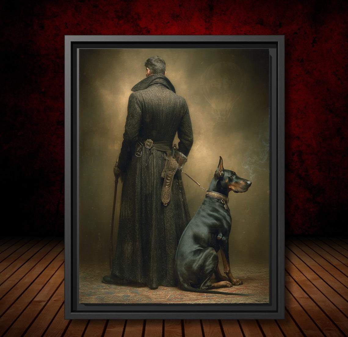Victorian Gentleman And Doberman Poster Dark Gothic Noir Art, Steampunk ...