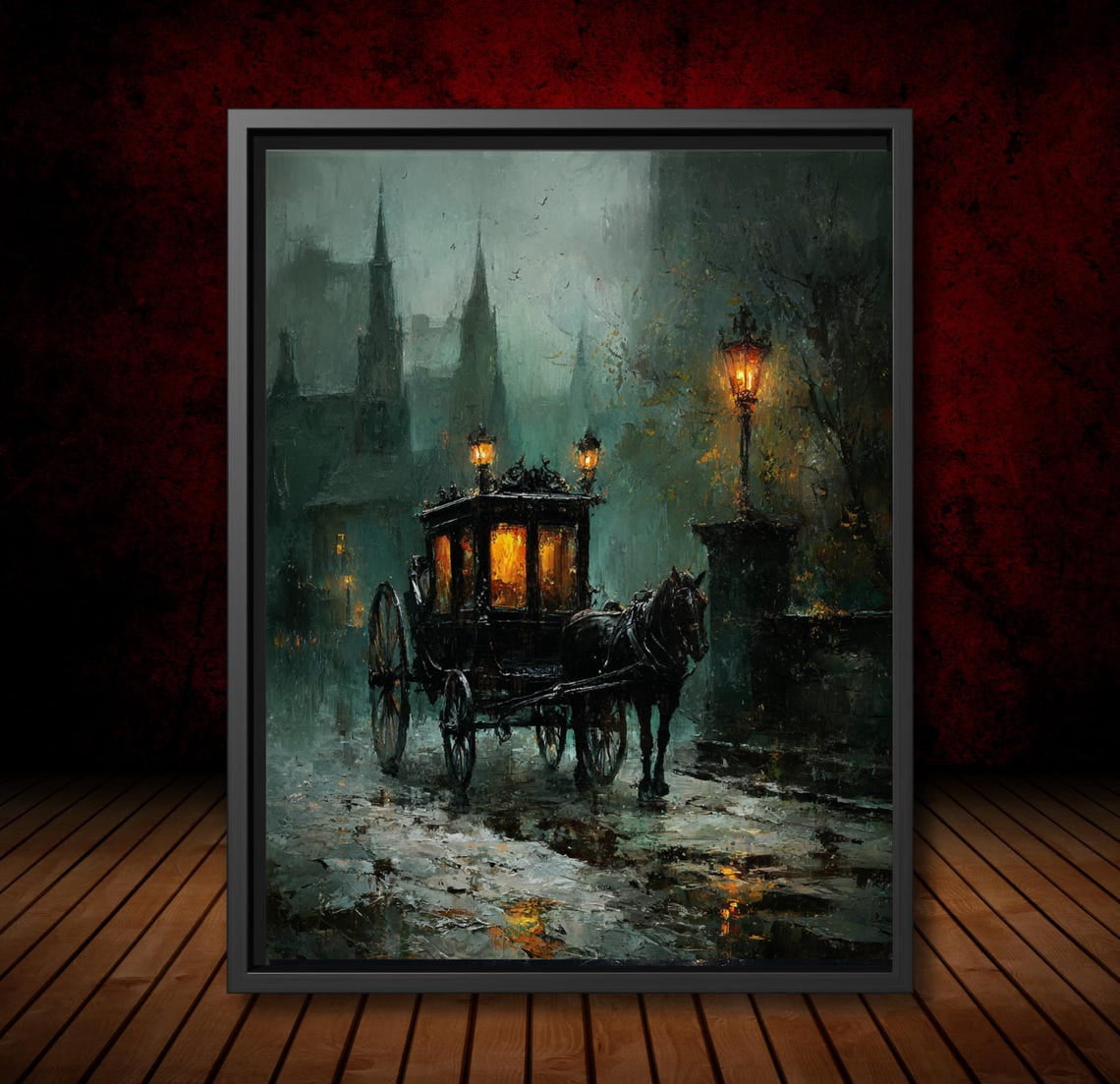 Victorian Gothic Carriage Art Poster Dark Academia Wall Decor, Haunted ...