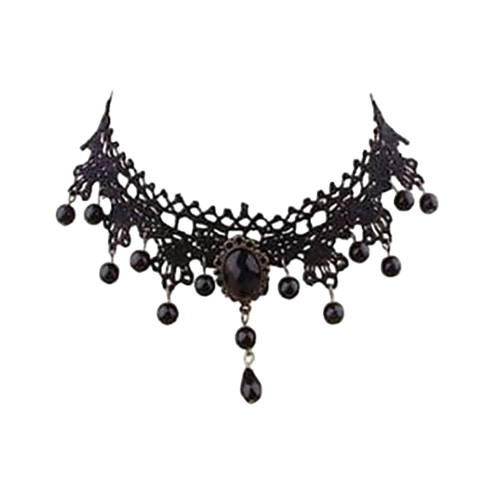 Victorian Gothic Choker Necklace - Elegant Black Lace Steampunk Collar ...