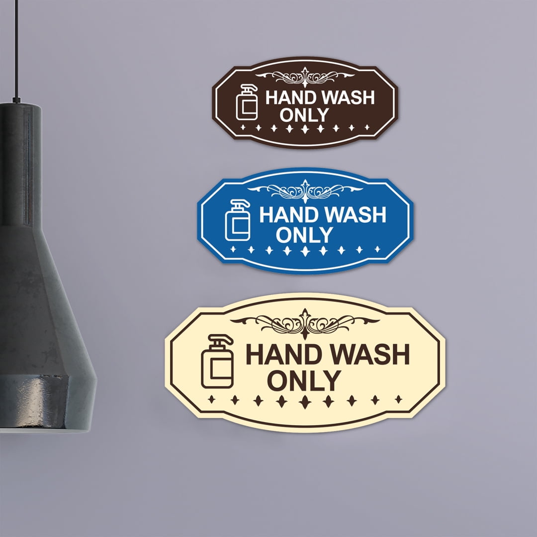 Victorian Hand Wash Only (Soap) Sign (Brushed Gold) - Large - Walmart.com
