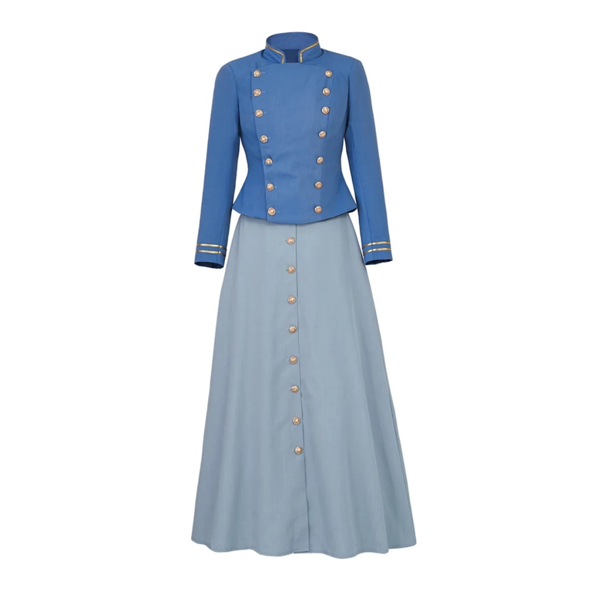 Victorian Holmes Blue Bustle Dress Set - Women's Edwardian Double ...