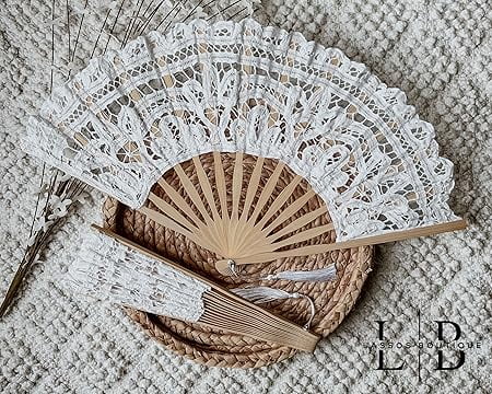 Victorian-Inspired Battenburg Cotton Lace Wedding Folding Handheld Fan ...