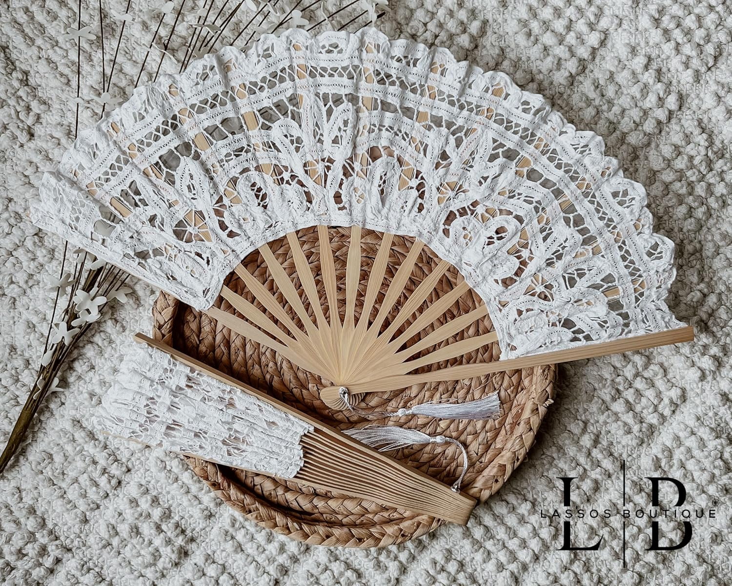 Victorian-Inspired Battenburg Cotton Lace Wedding Folding Handheld Fan ...