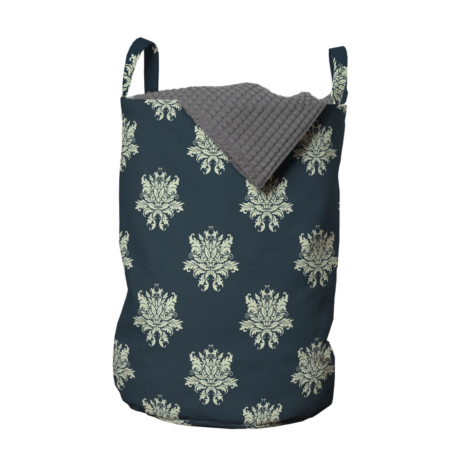 Victorian Laundry Bag, Damask Style Swirls and Foliage Leaves Pattern ...