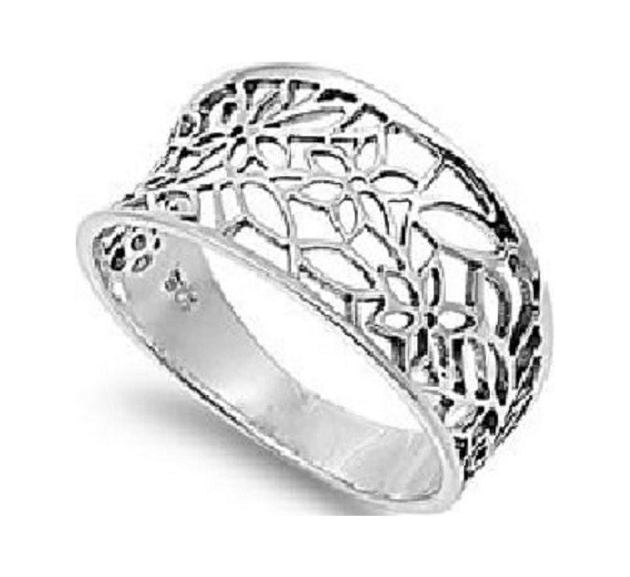 Victorian Leaf Filigree Vintage Style Ring Sterling Silver Size 6 ...
