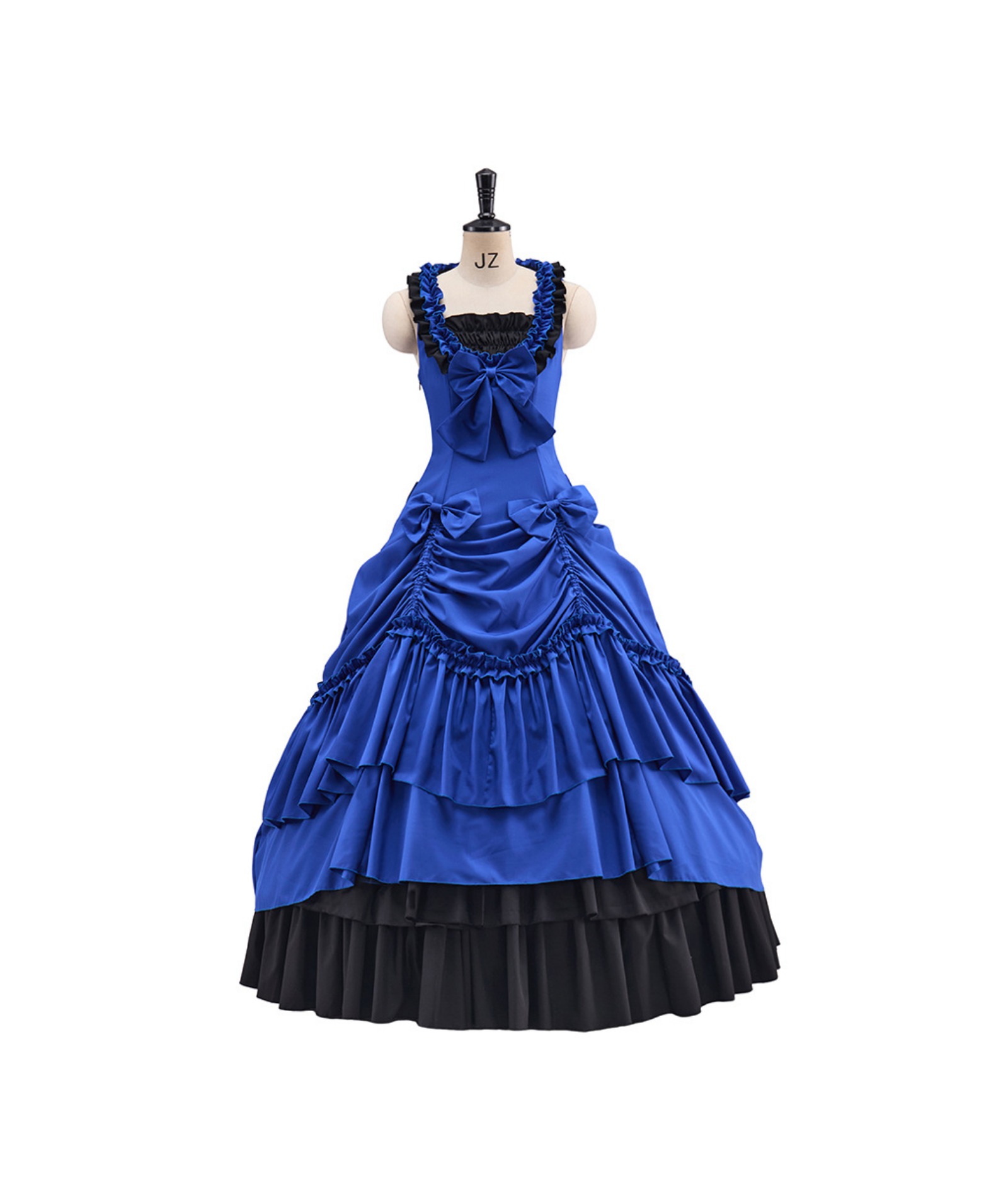 Victorian Lolita Sleeveless Puffy Long Dress Gothic Court Dress Stage ...