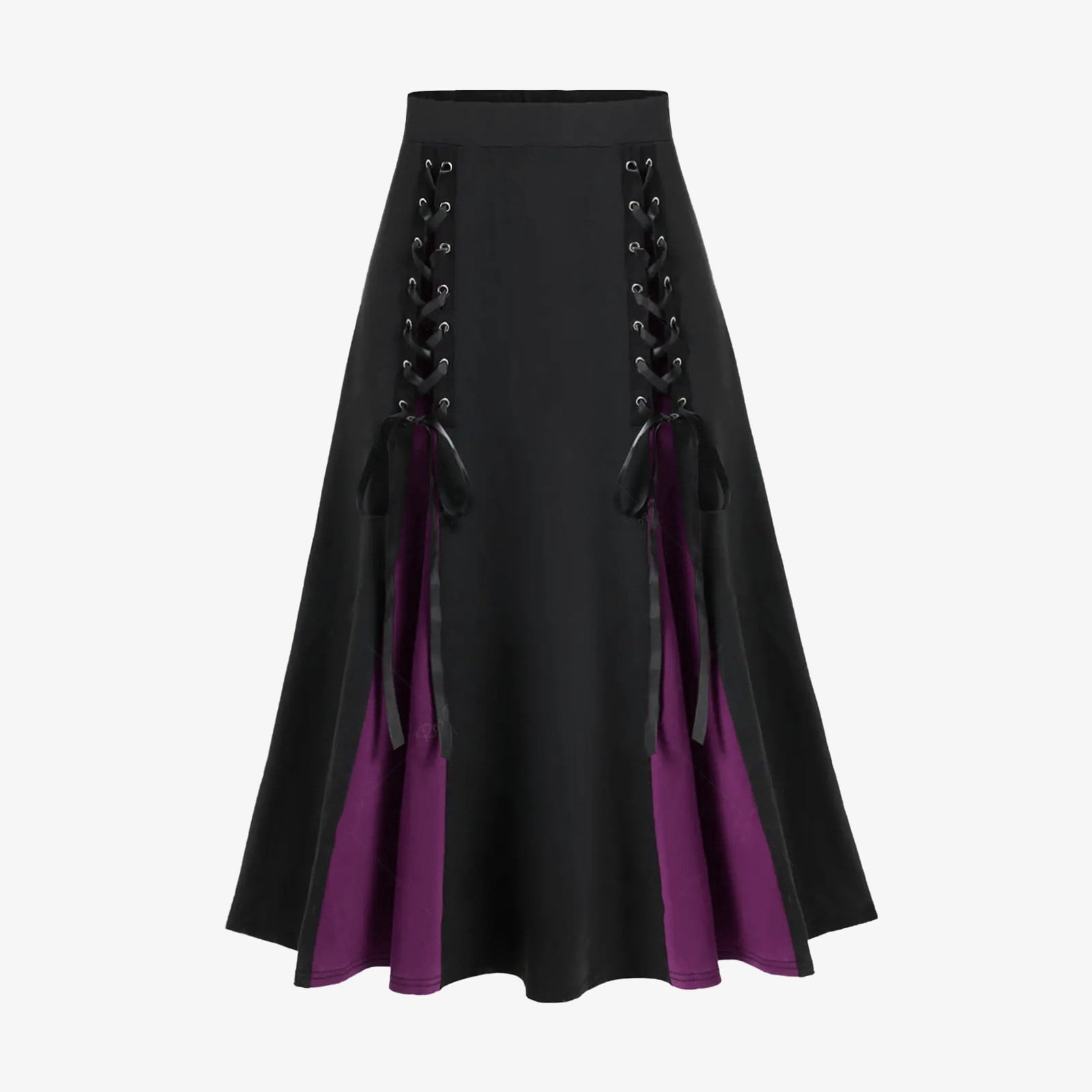 Victorian Maxi Skirt for Women Renaissance Long Double-Layer Ruffle ...