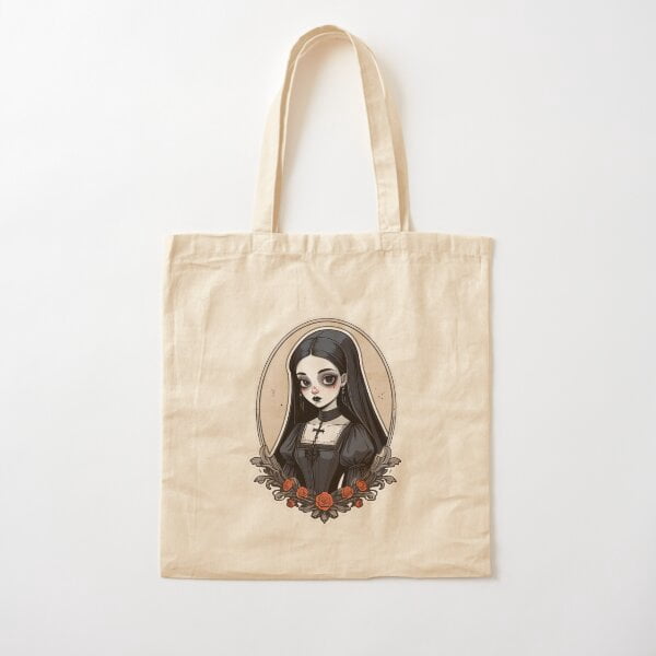 Victorian Medieval Goth Girl - Gothic Woman Aesthetic Cotton Tote Bag ...