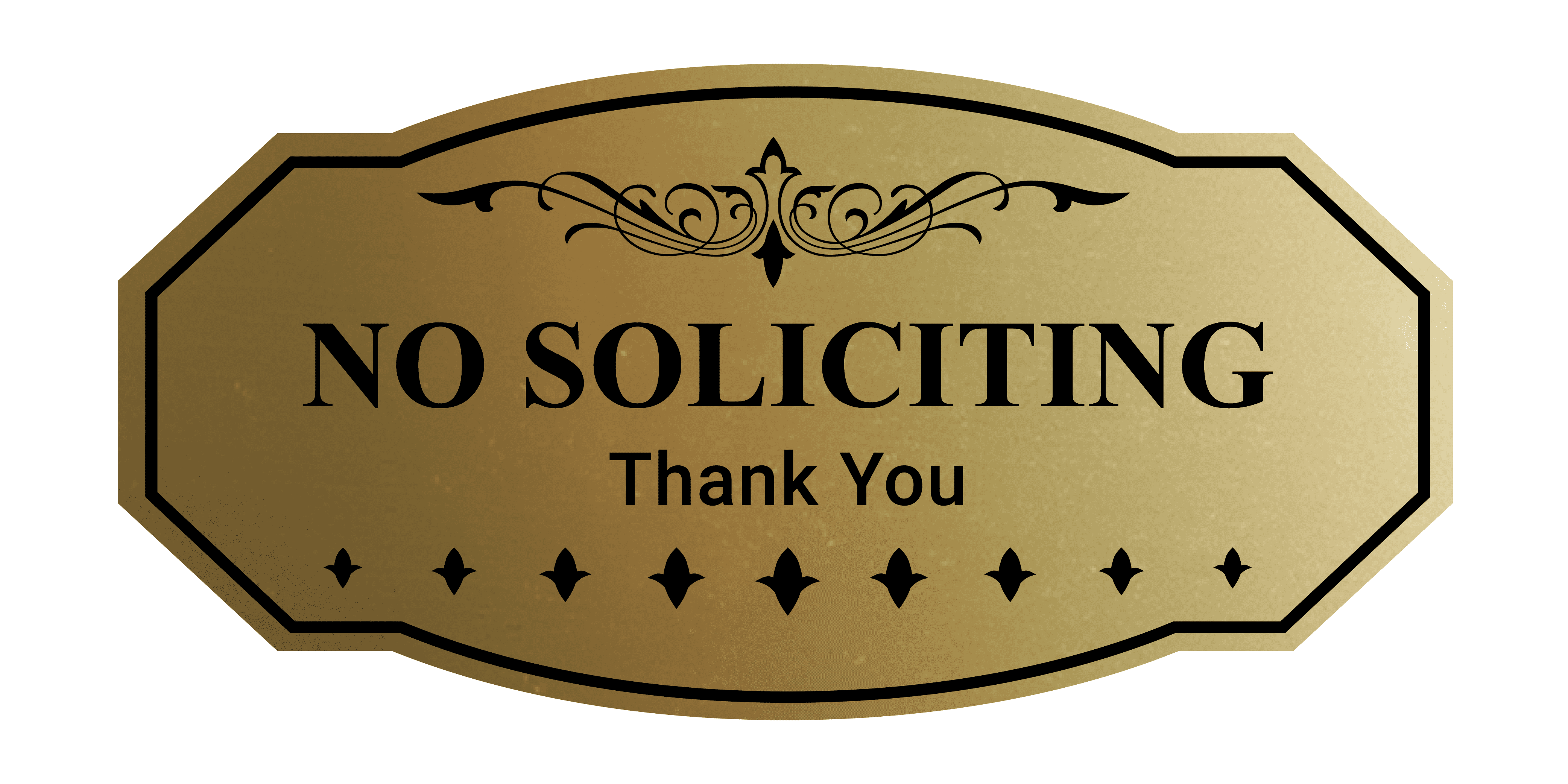Victorian NO Soliciting Thank You Sign (Brushed Gold) - Medium ...