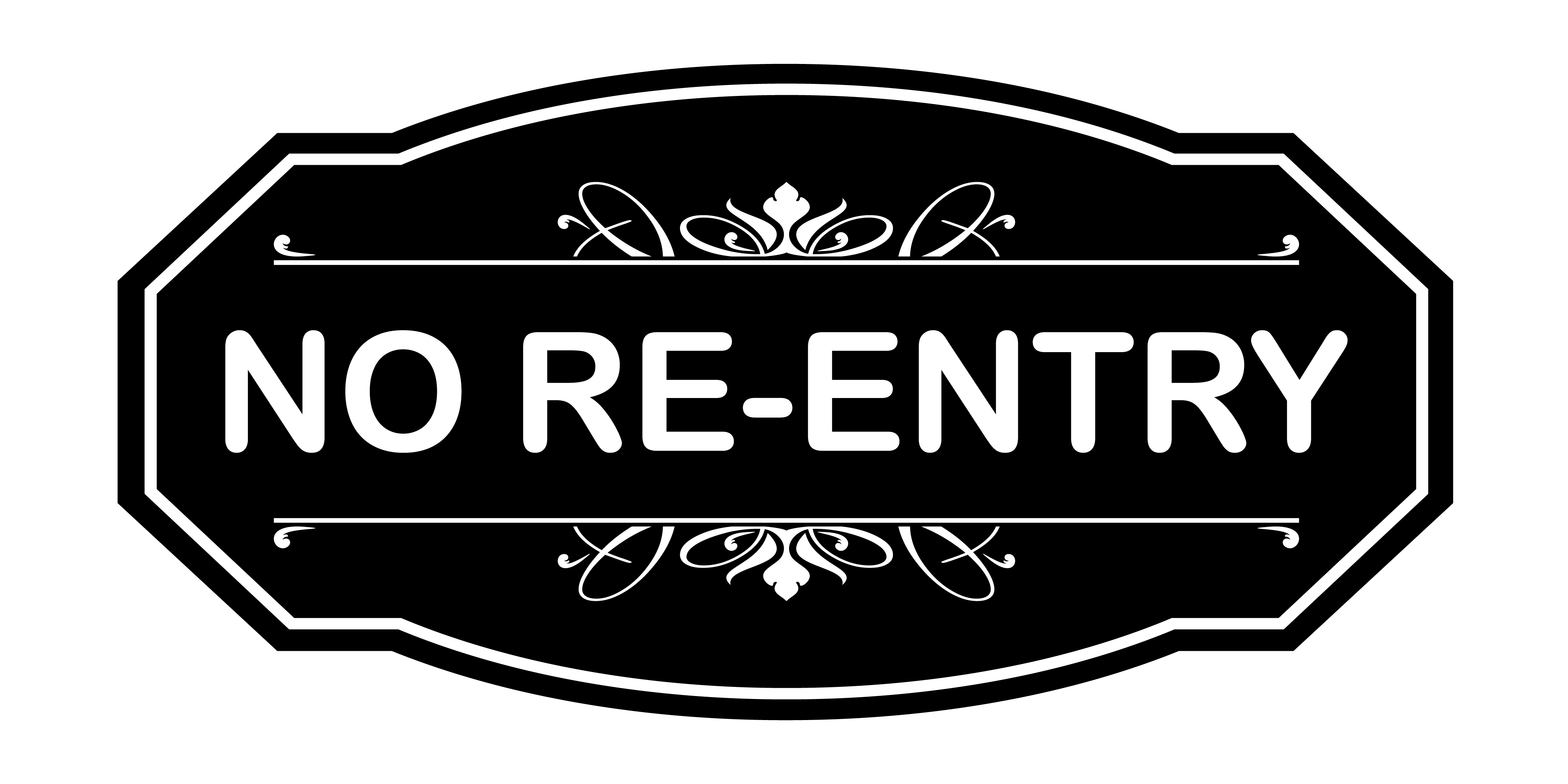 Victorian No Re-Entry Sign (Black) - Large - Walmart.com