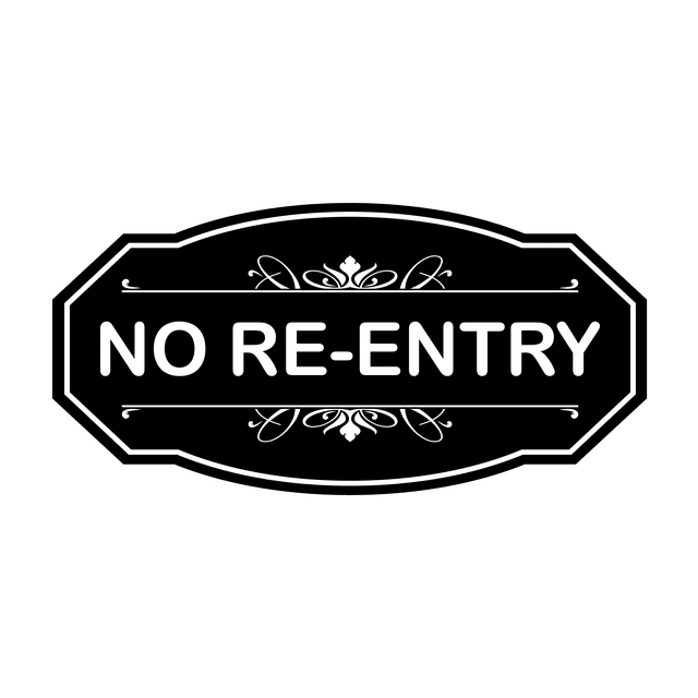Victorian No Re-Entry Sign (Black) - Large - Walmart.com