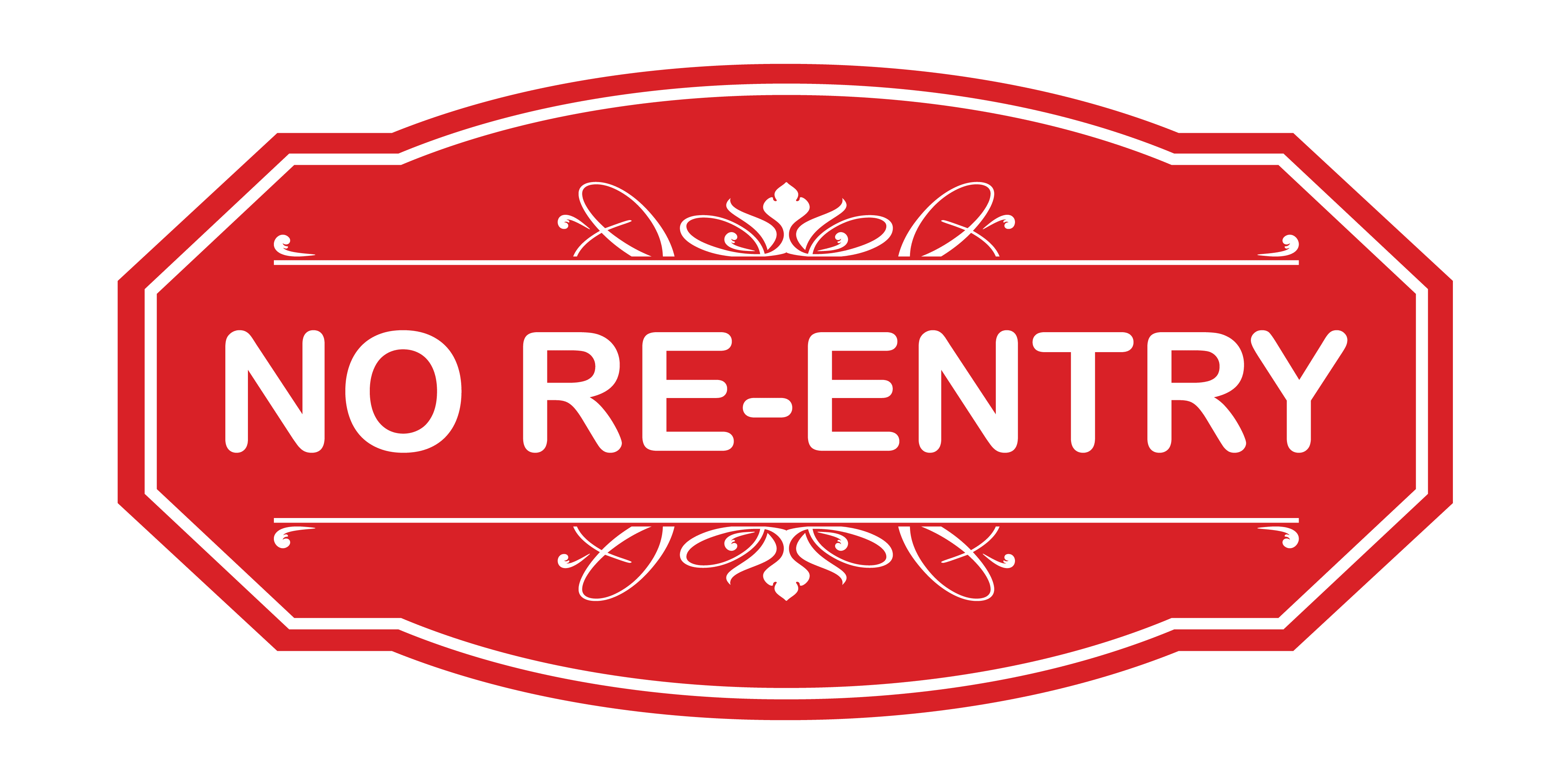 Victorian No Re-Entry Sign (Red / White) - Small - Walmart.com