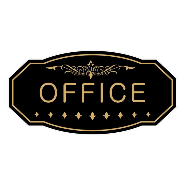 Victorian Office Sign (Black / Gold) - Medium 4" X 8" - Walmart.com