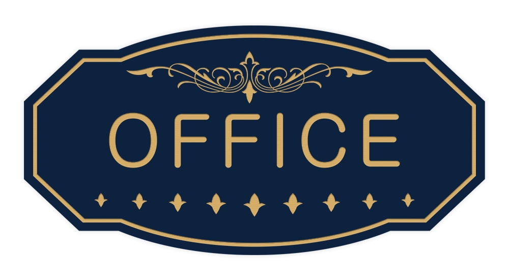 Victorian Office Sign (Blue / Gold) - Small 3" X 6" - Walmart.com