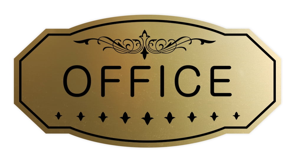 Victorian Office Sign (Brushed Gold) - Large 5" X 10" - Walmart.com