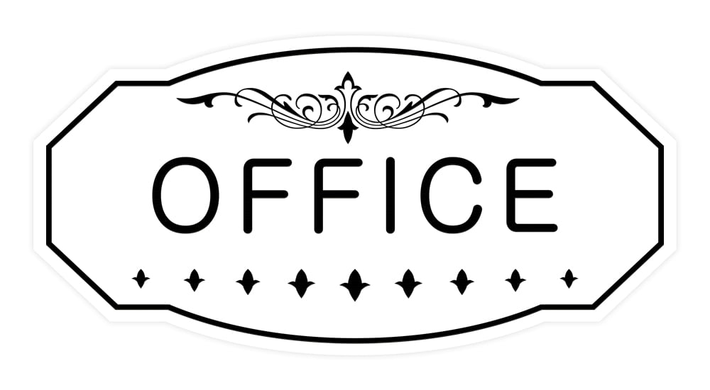 Victorian Office Sign (White) - Large 5" X 10" - Walmart.com