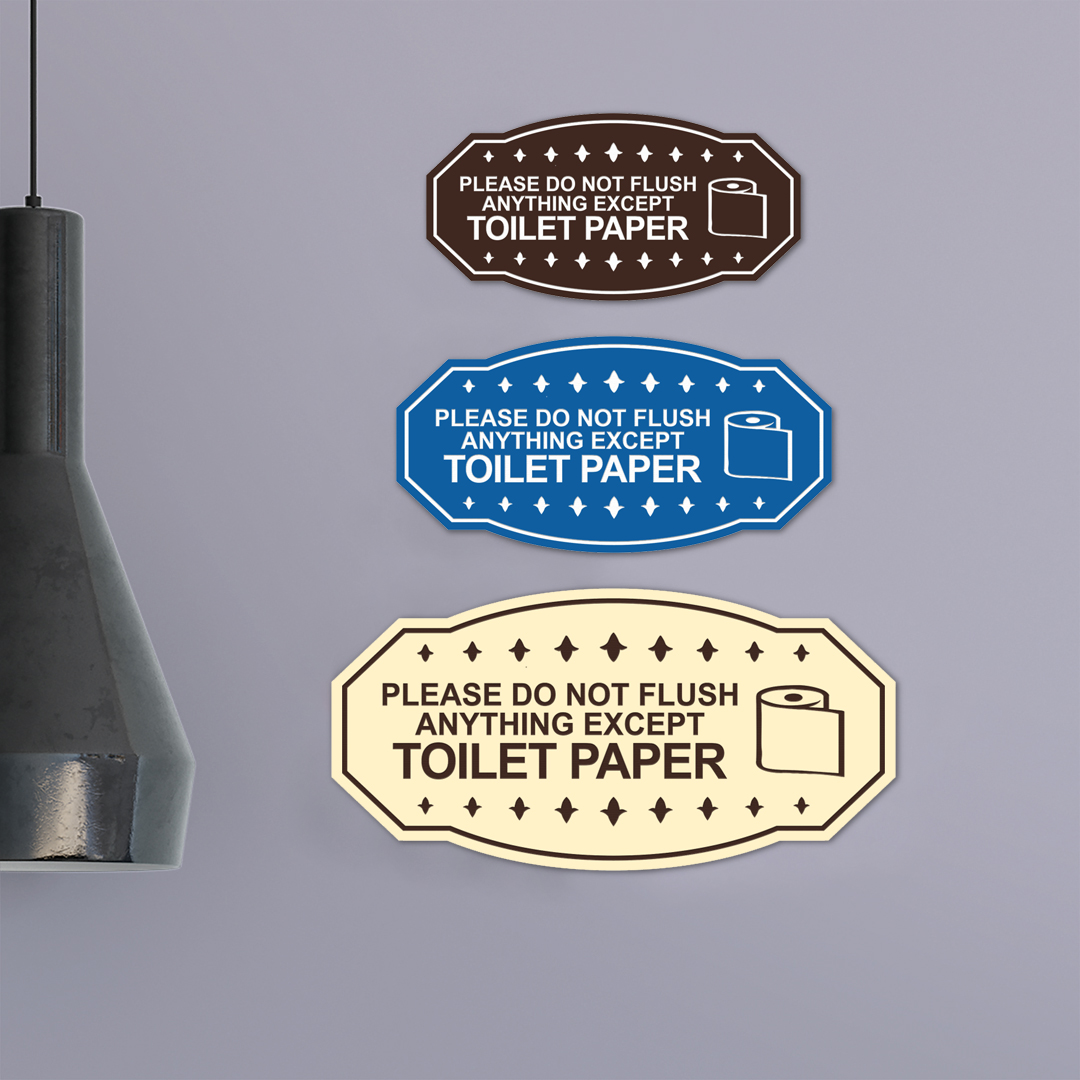 Victorian Please Do Not Flush Anything Except Toilet Paper (Roll) Sign ...