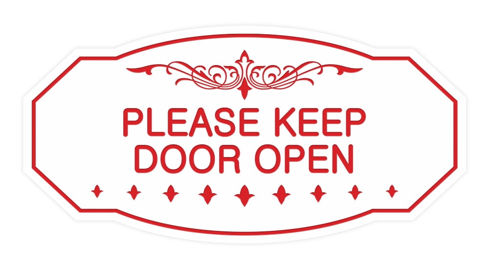 Victorian Please Keep Door Open Sign (White/Red) - Small - Walmart.com