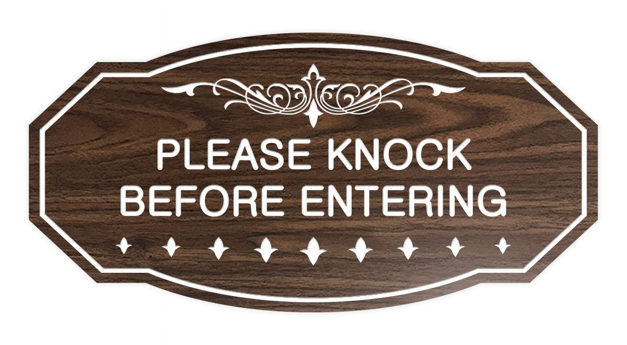 Victorian Please Knock Before Entering Sign (Walnut) - Medium 4" X 8 ...