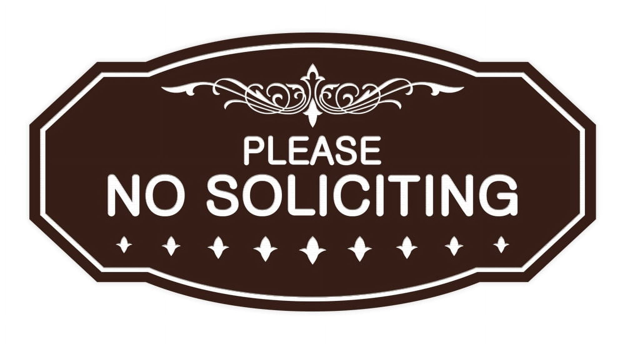 Victorian Please No Soliciting Sign (Dark Brown) - Small 3" X 6 ...