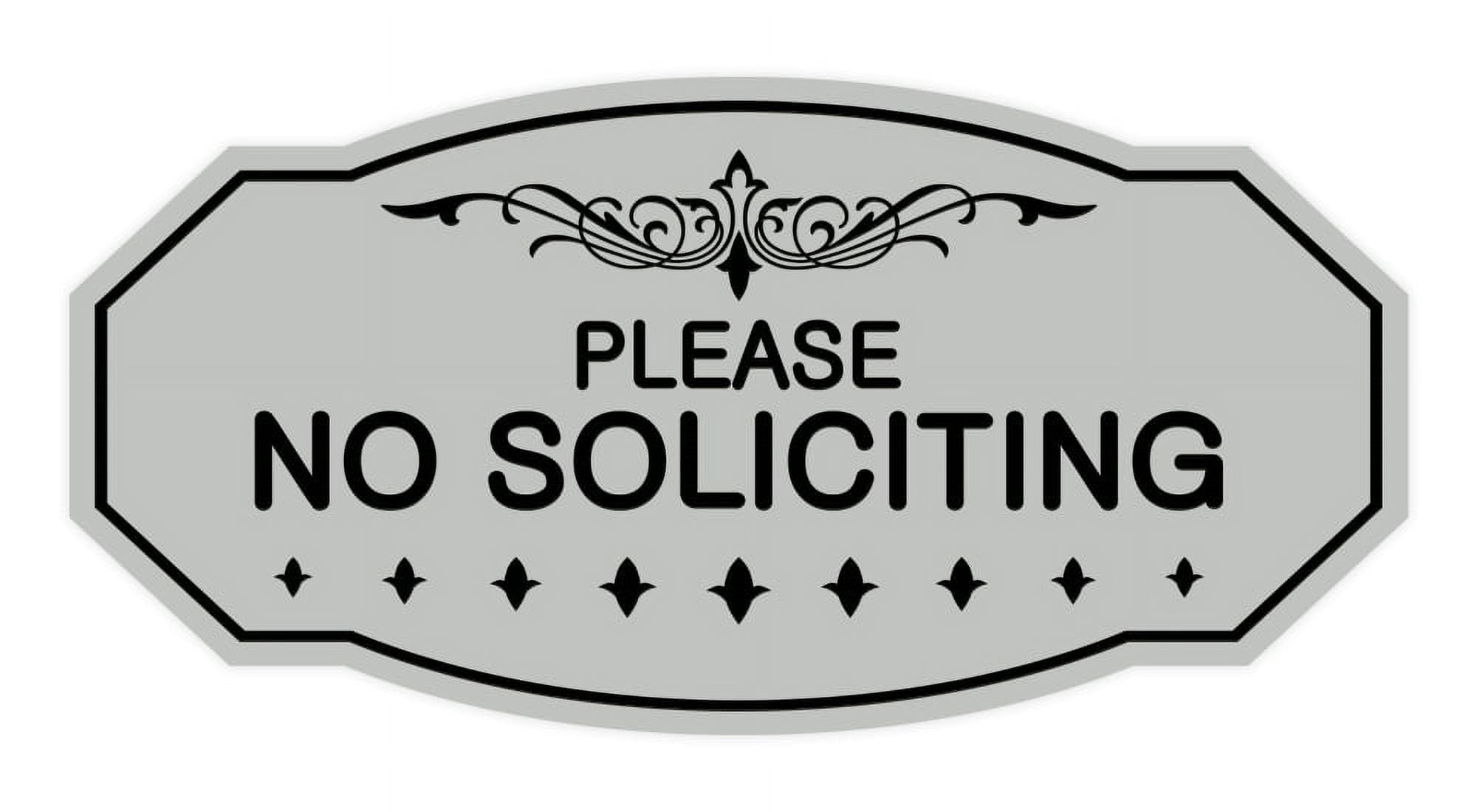 Victorian Please No Soliciting Sign (Lt Gray) - Small 3" X 6" - Walmart.com