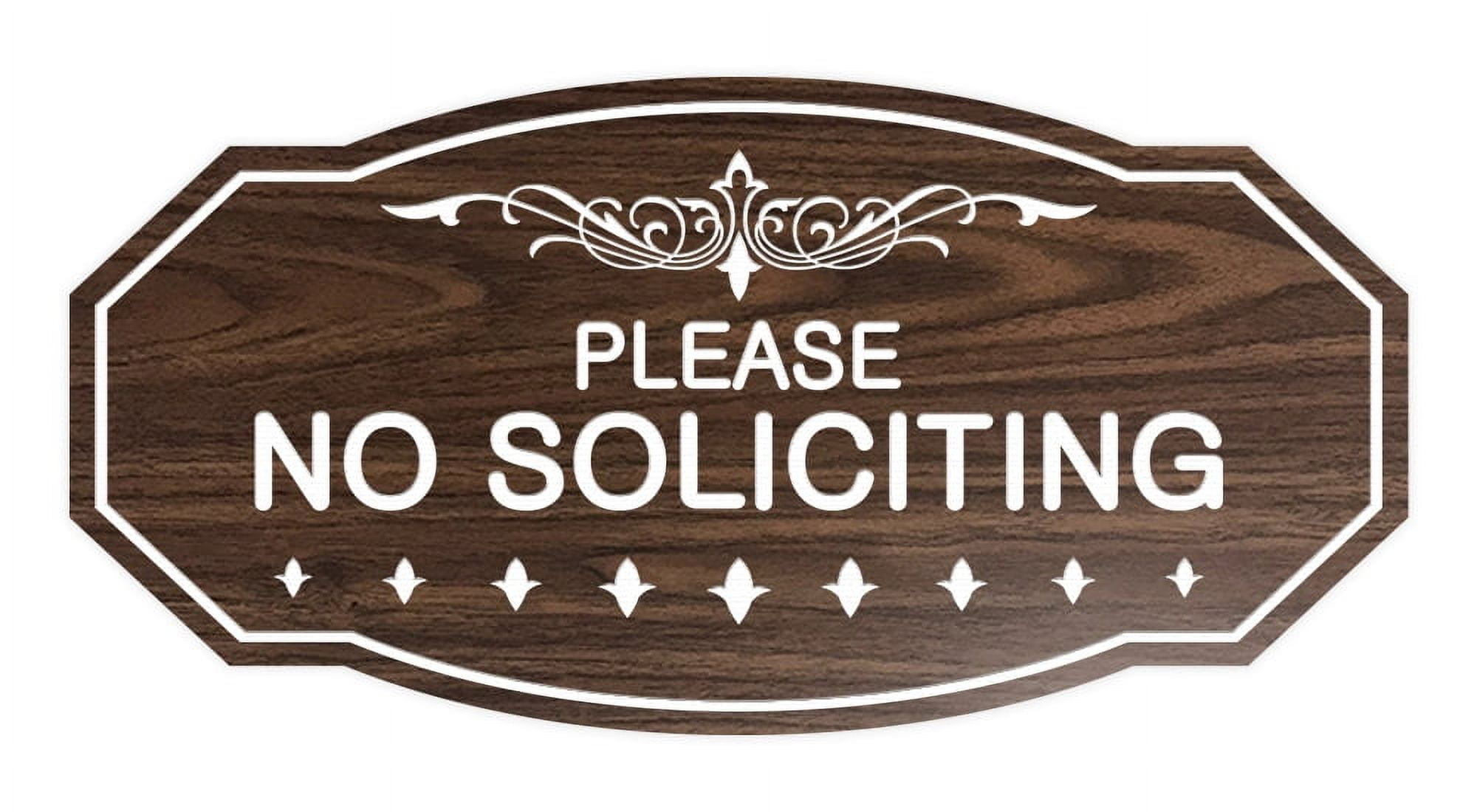 Victorian Please No Soliciting Sign (Walnut) - Small 3" X 6" - Walmart.com
