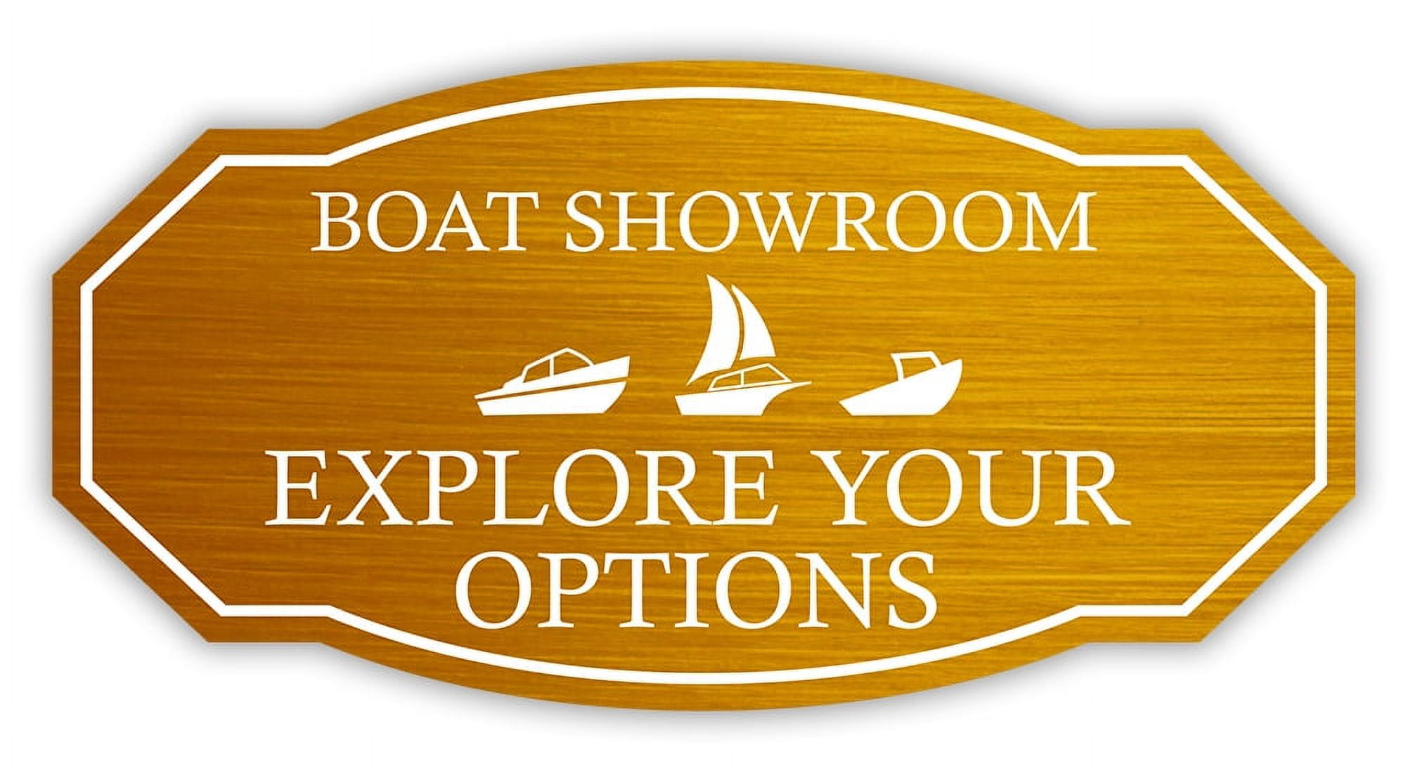 Victorian Plus Boat Showroom – Explore Your Options Wall or Door Sign ...