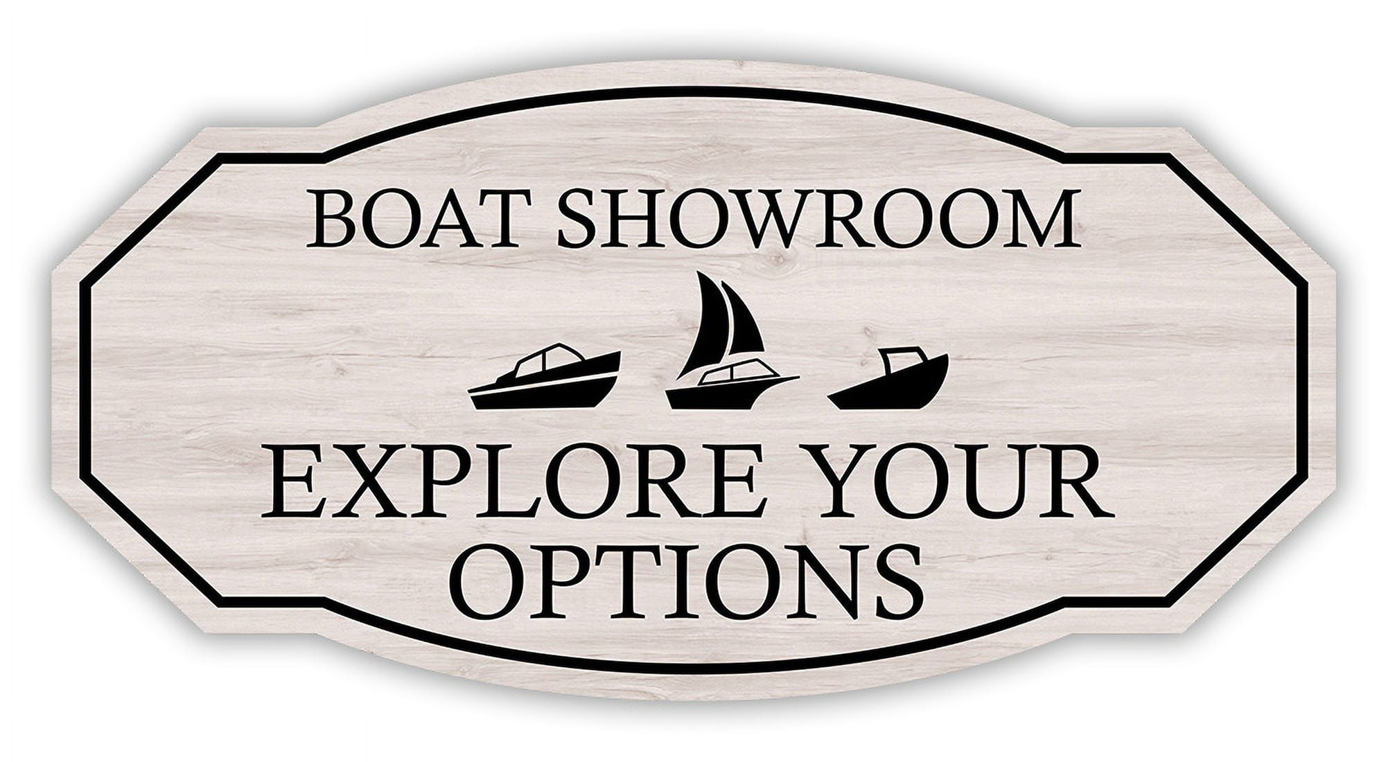 Victorian Plus Boat Showroom – Explore Your Options Wall or Door Sign ...