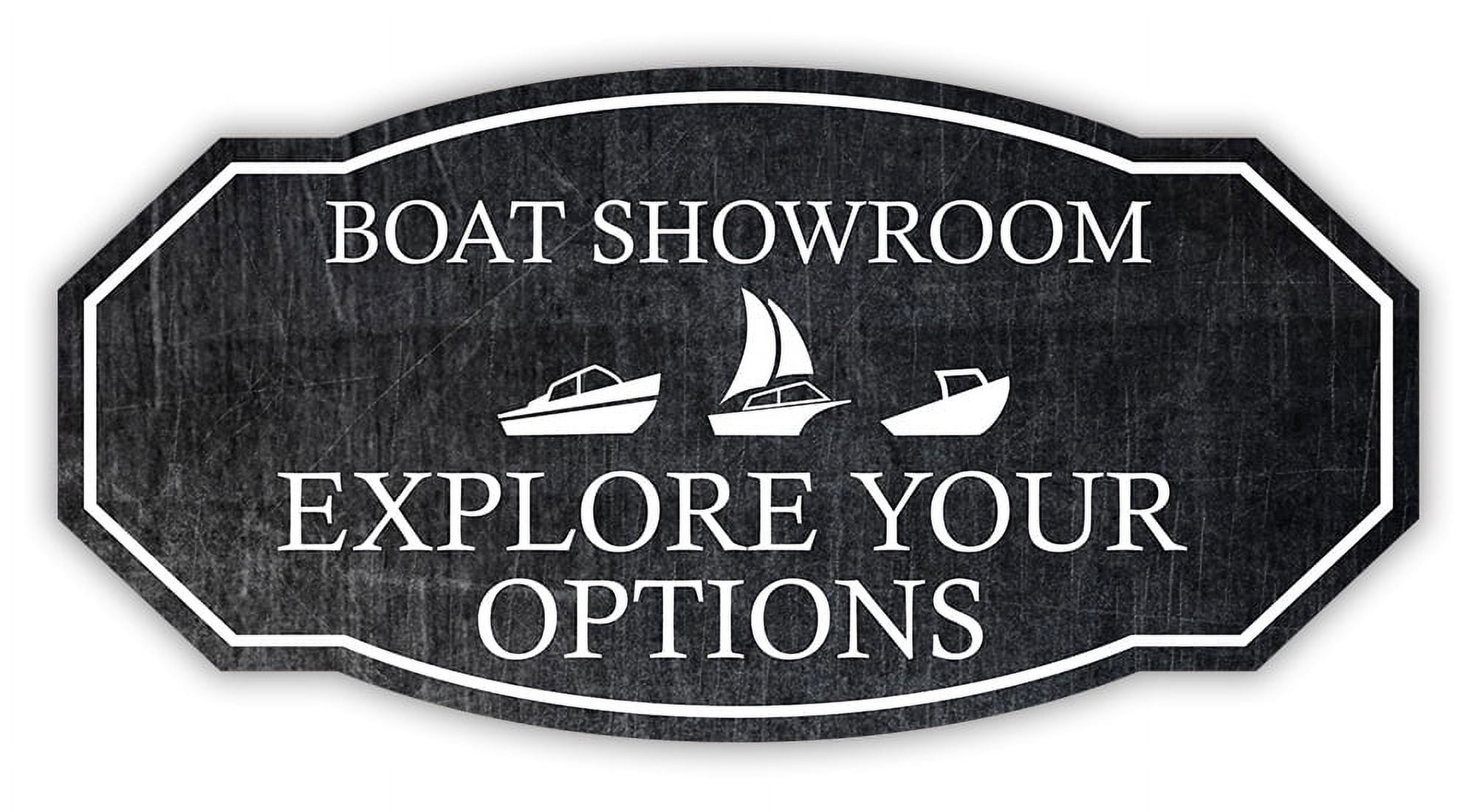 Victorian Plus Boat Showroom – Explore Your Options Wall or Door Sign ...