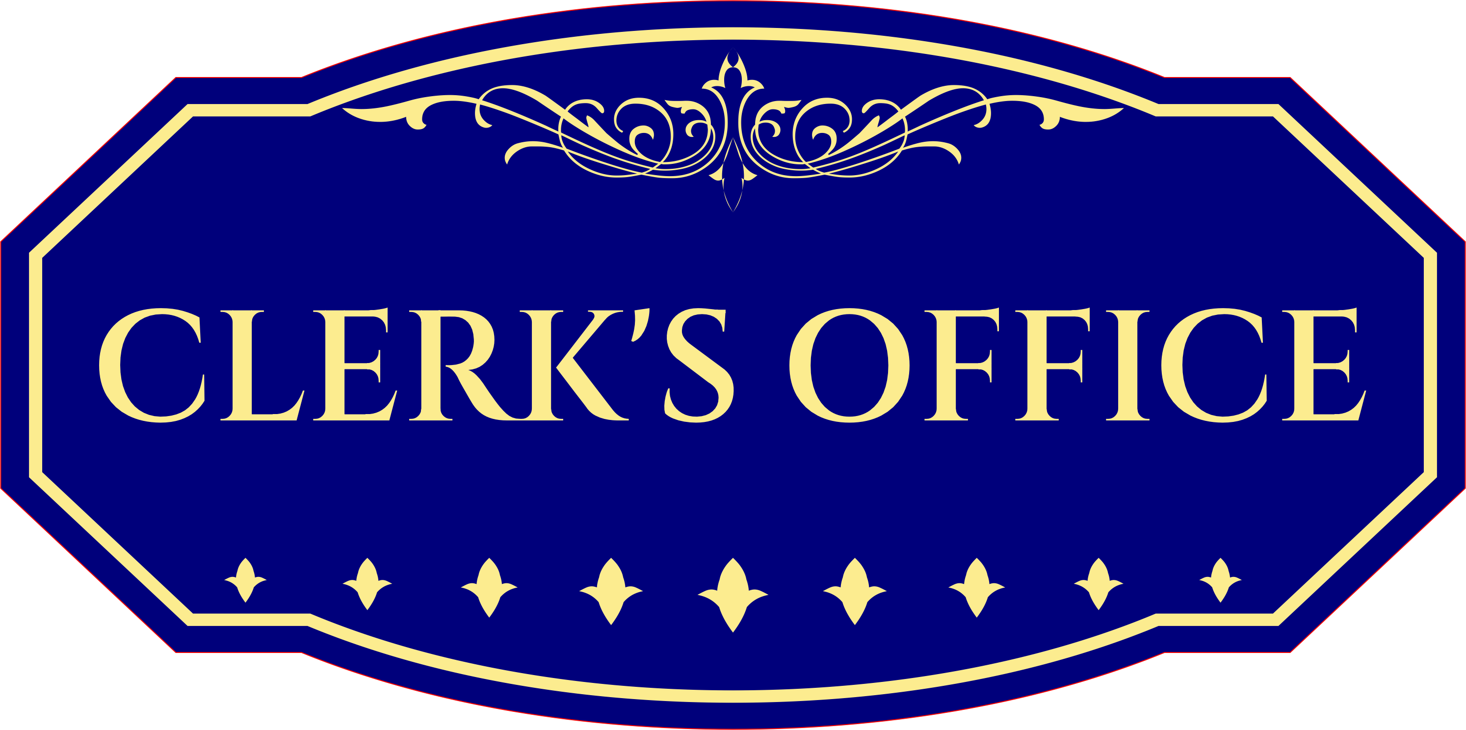 Victorian Plus Clerk's Office Wall or Door Sign - Blue | Legal and ...