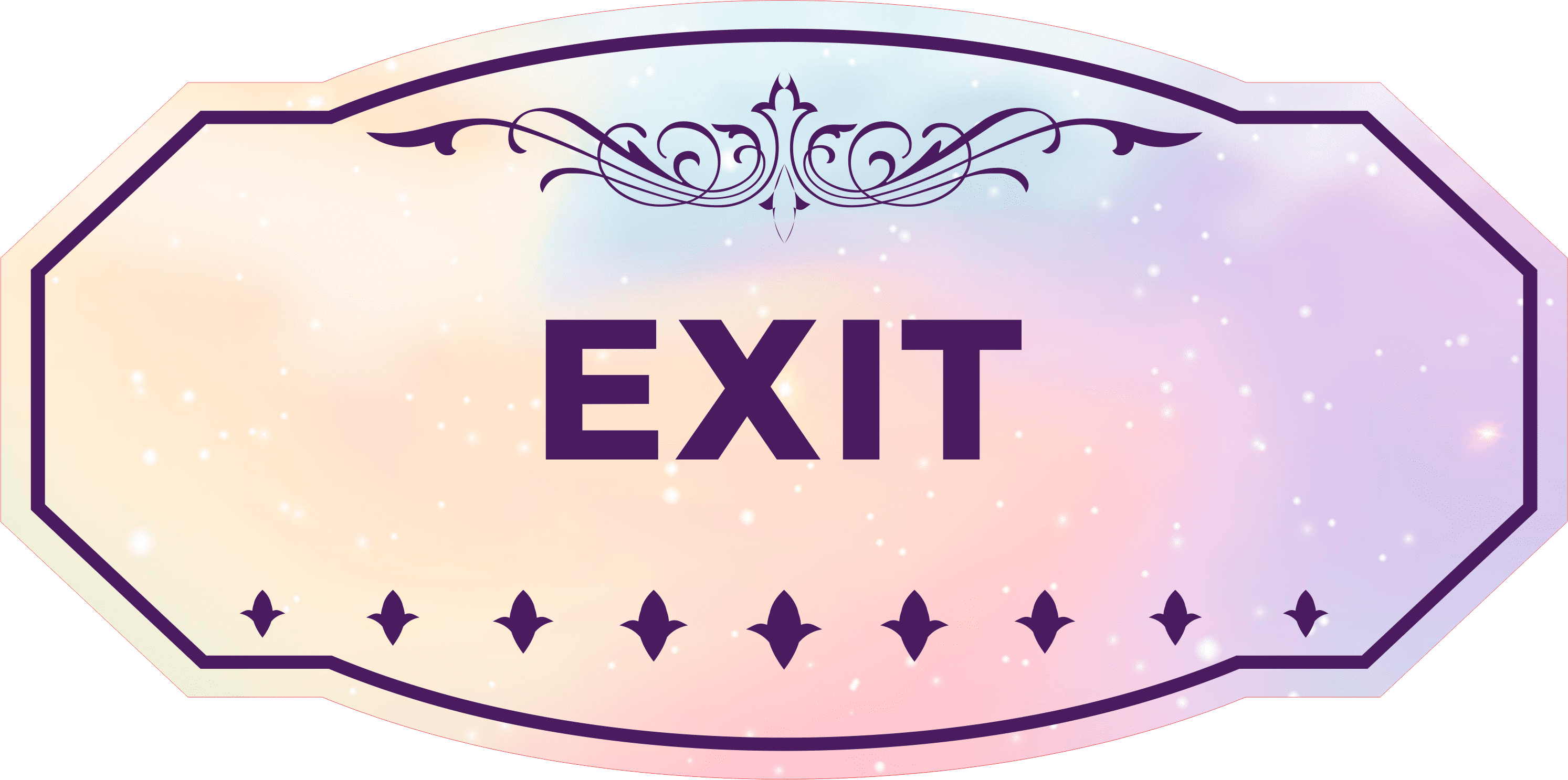 Victorian Plus Exit Door or Wall Sign | Colorful Business Signage ...