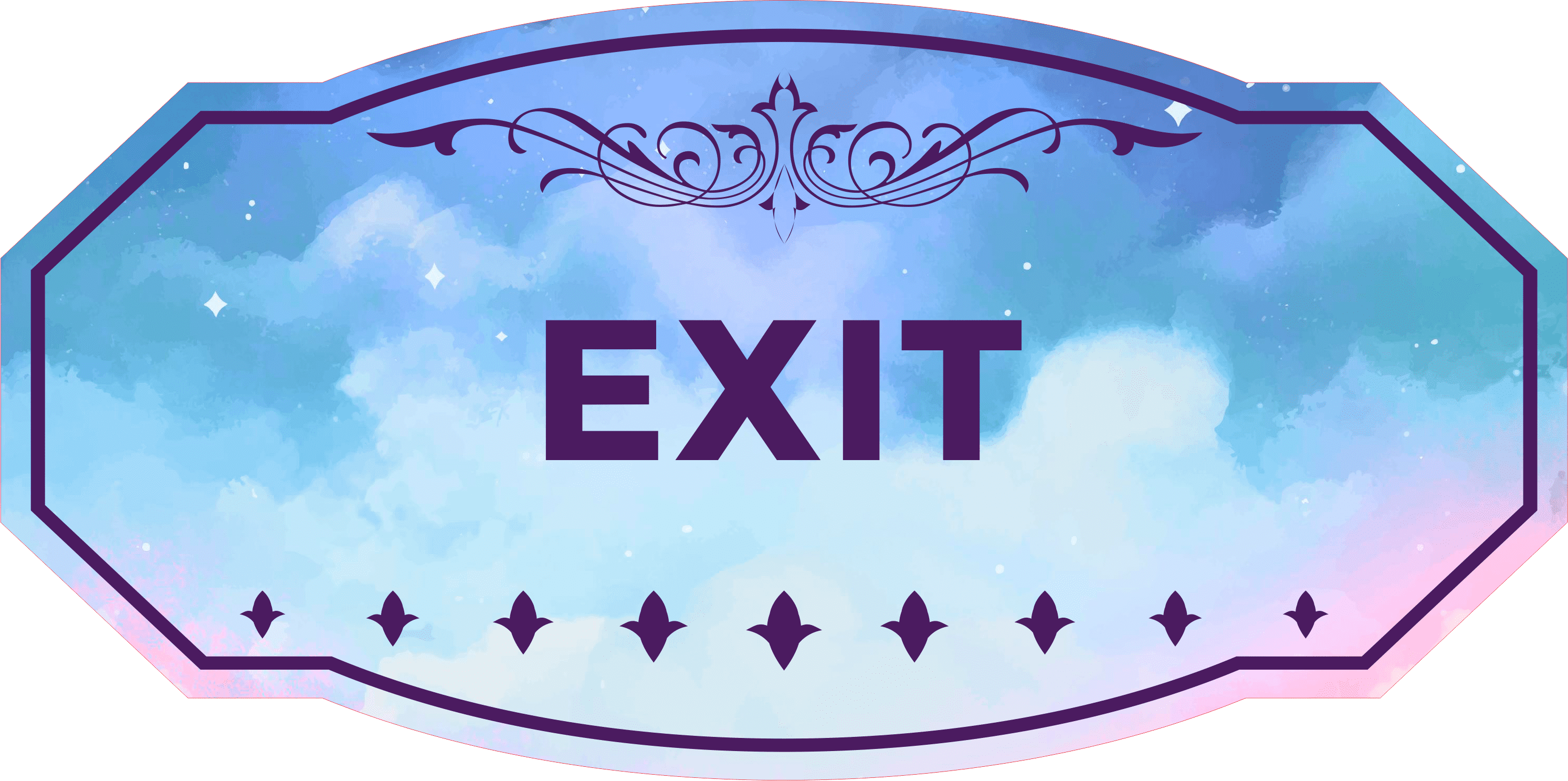 Victorian Plus Exit Door or Wall Sign | Colorful Business Signage (Sky ...